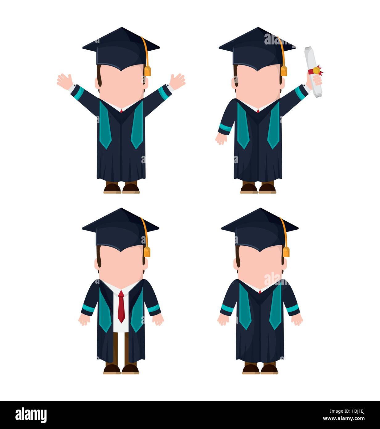 graduation cap boy graduate university icon. Vector graphic Stock ...