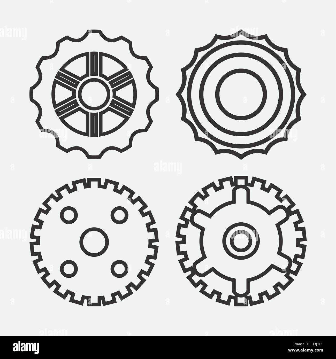 gear white cog machine part set design Stock Vector Image & Art - Alamy