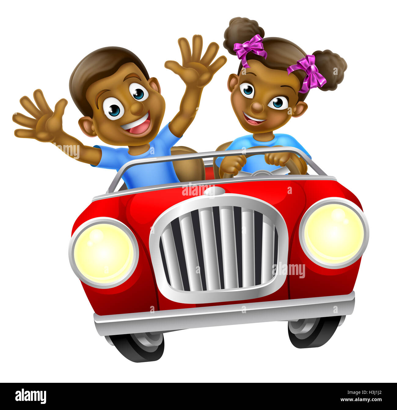 Girl driving car clip art hi-res stock photography and images - Alamy