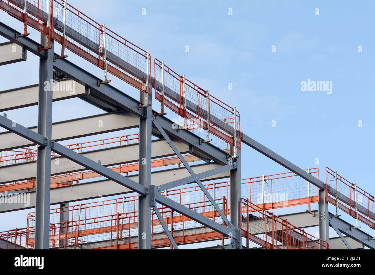Steel structure being erected on construction site Stock Photo - Alamy