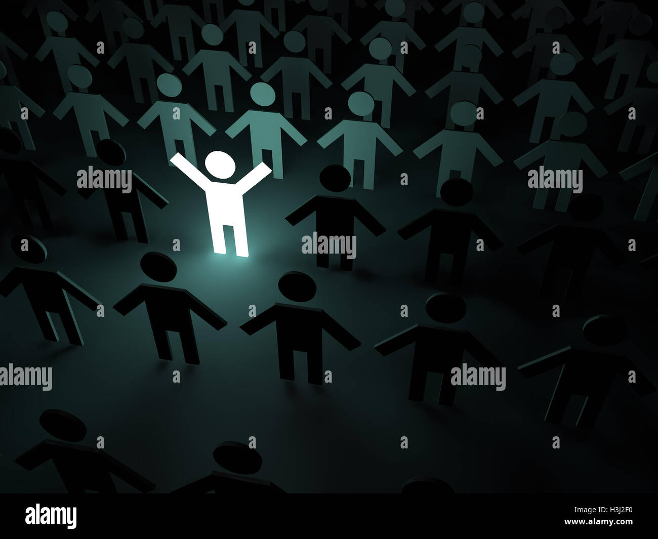 Bright person in the crowd Stock Photo - Alamy