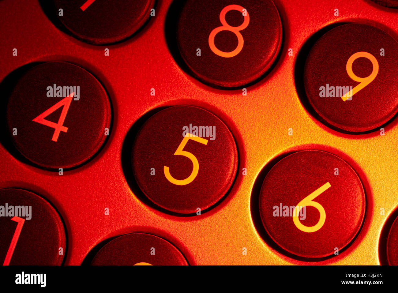 full frame red illuminated numeric keypad detail Stock Photo - Alamy