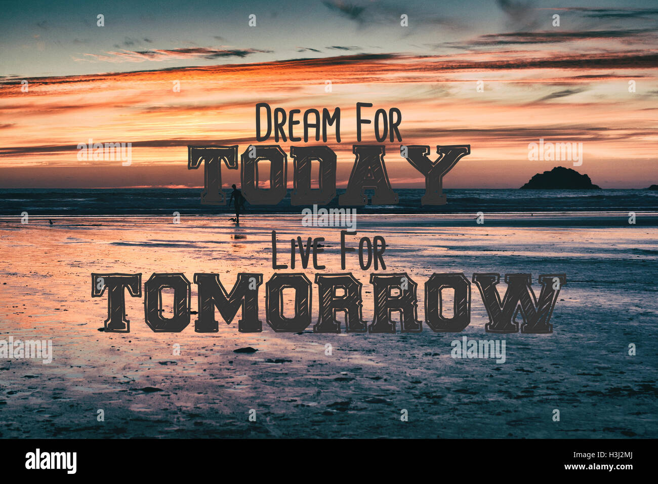 Inspirational motivational quote on a retro style background Stock ...