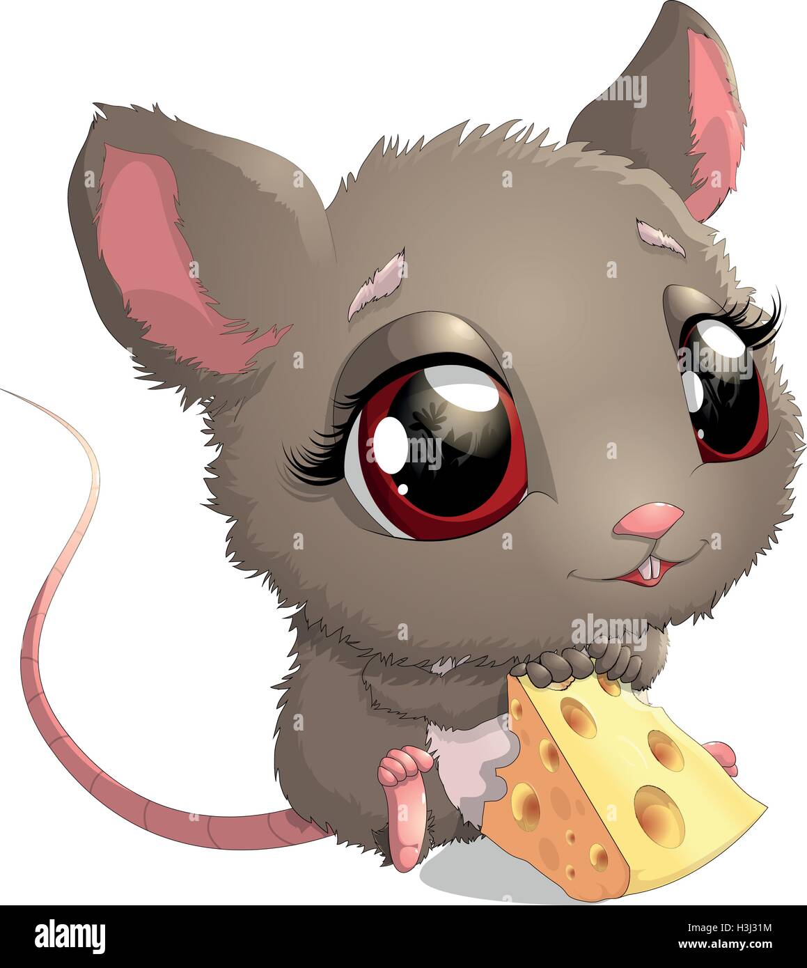 Cute mouse holding cheese Stock Vector Image & Art - Alamy