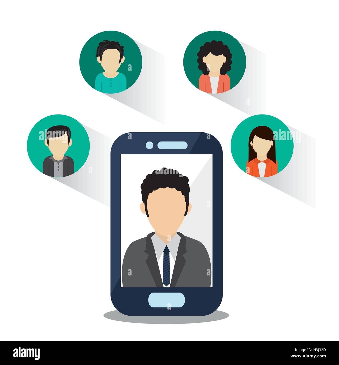 Woman man avatar smartphone Cut Out Stock Images & Pictures - Alamy