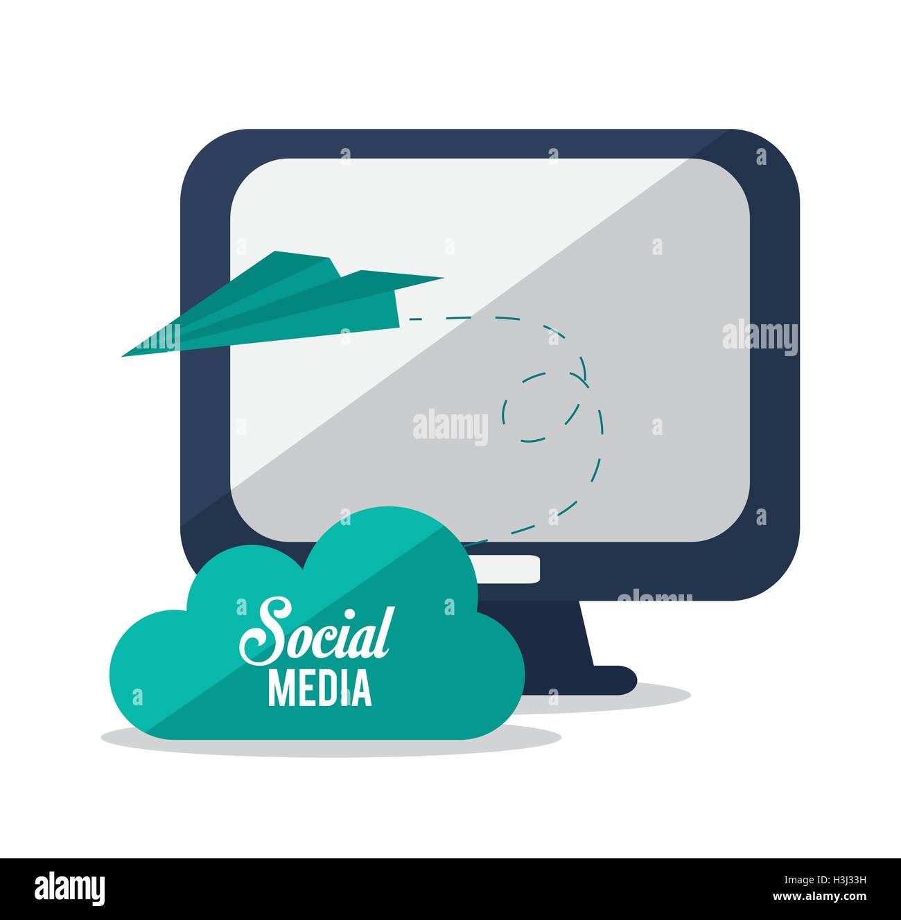Computer and social media design Stock Vector Image & Art - Alamy