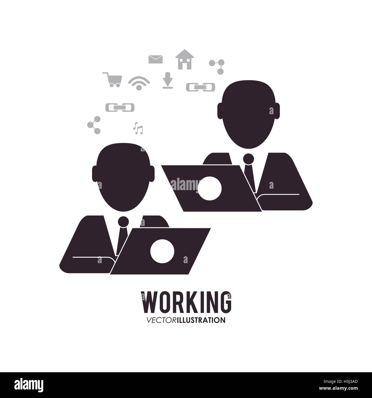 pictograms working icon design Stock Vector Image & Art - Alamy