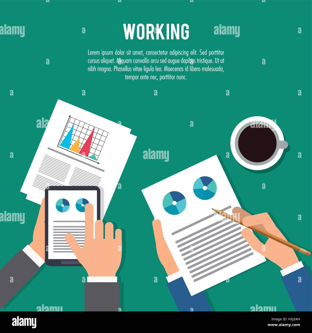Working with documents design Stock Vector Image & Art - Alamy