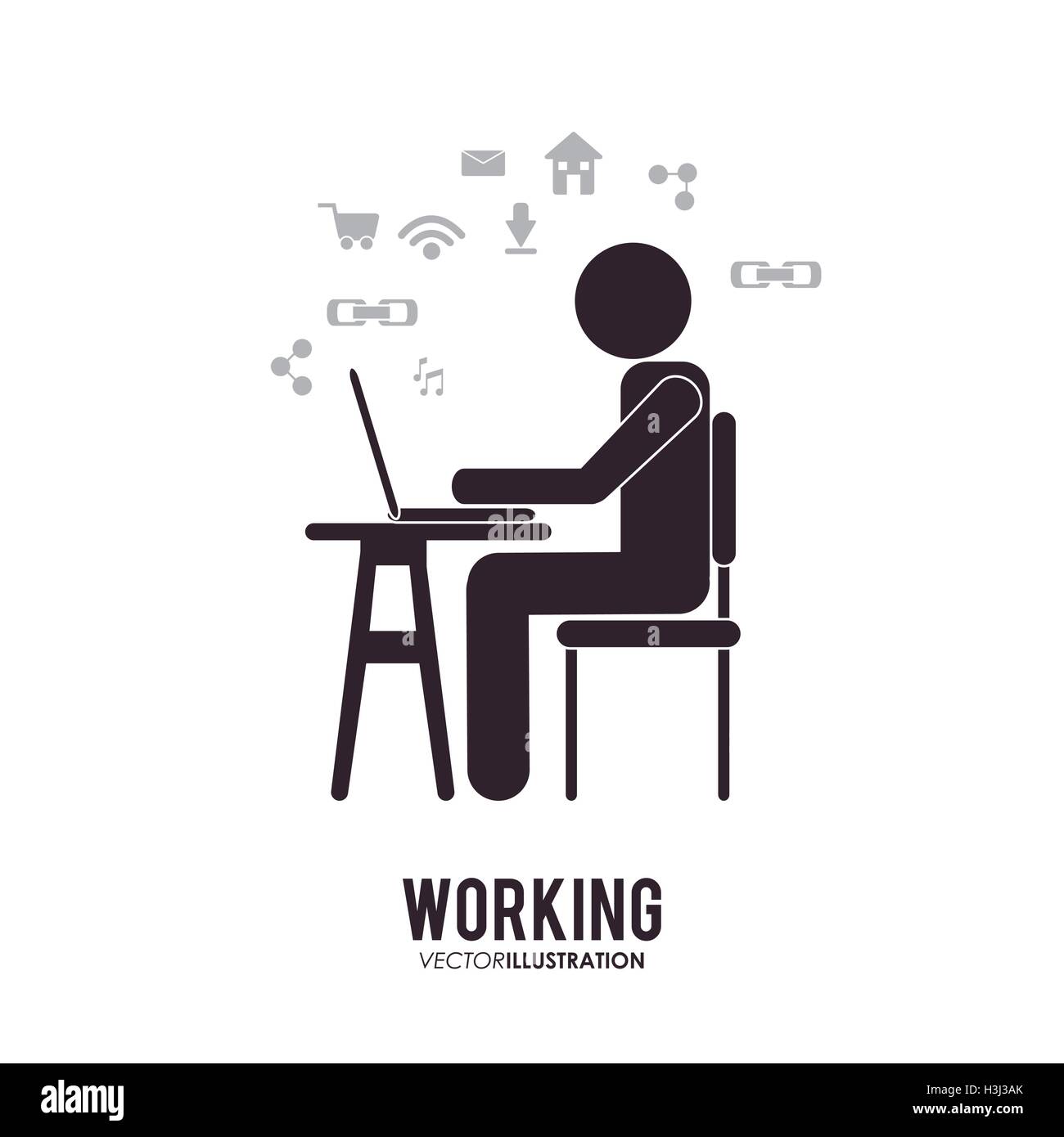 pictograms working icon design Stock Vector Image & Art - Alamy