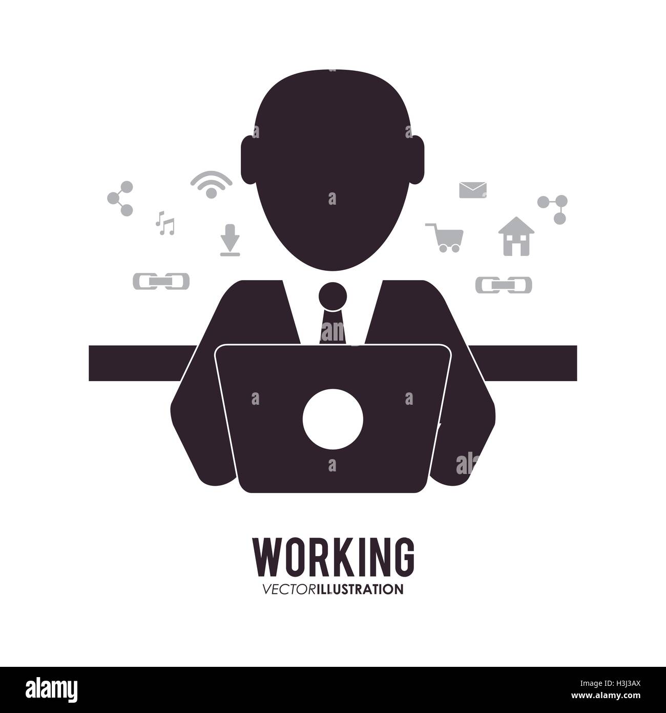pictograms working icon design Stock Vector Image & Art - Alamy