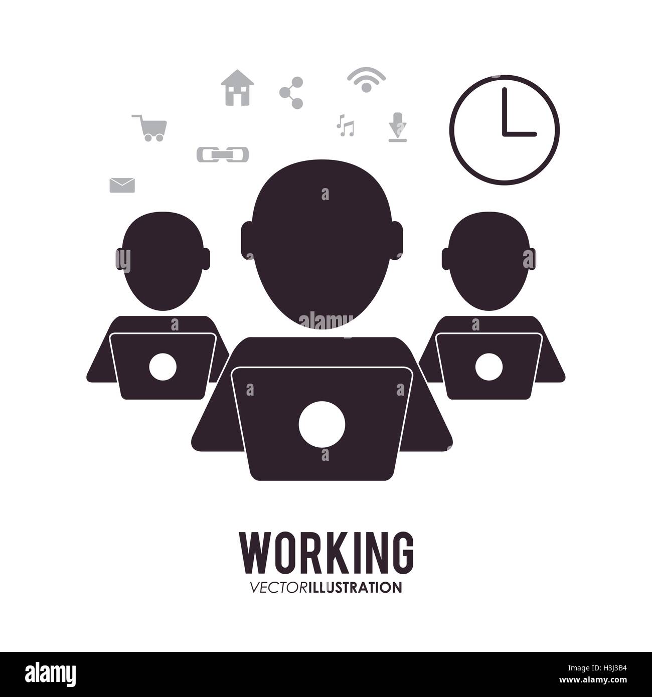 pictograms working icon design Stock Vector Image & Art - Alamy