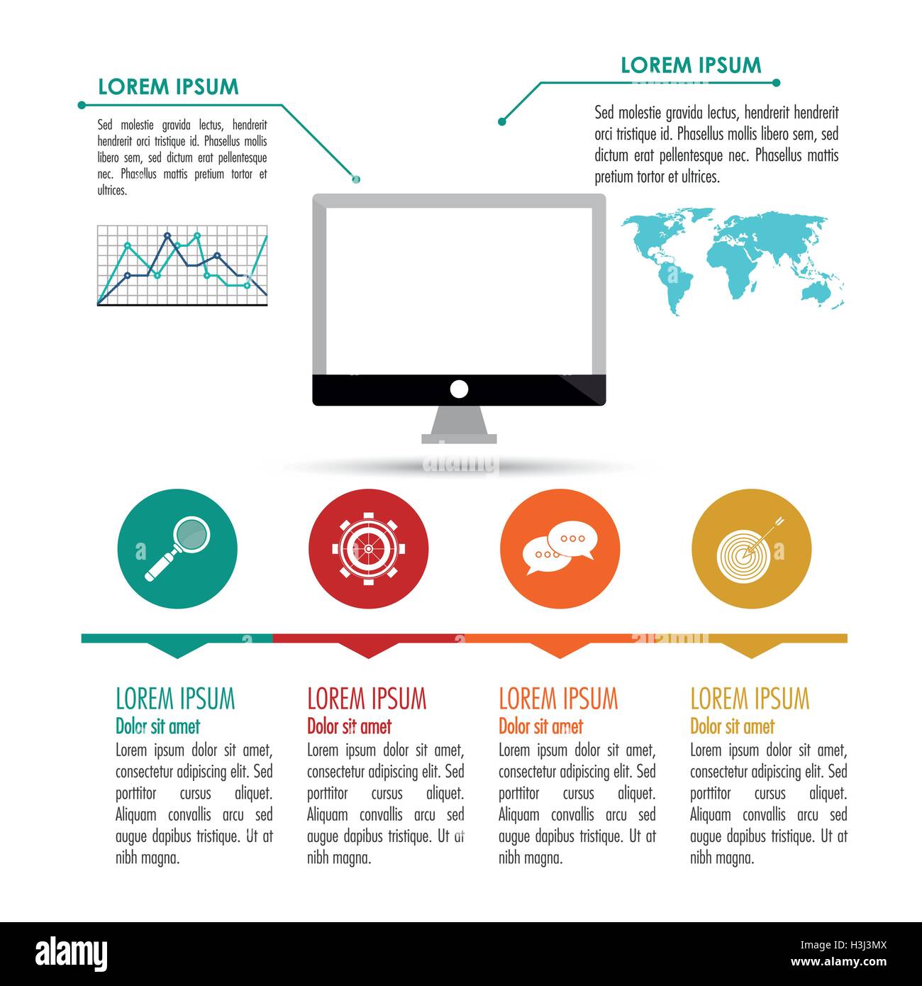 Infographic and computer design , vector illustration Stock Vector ...