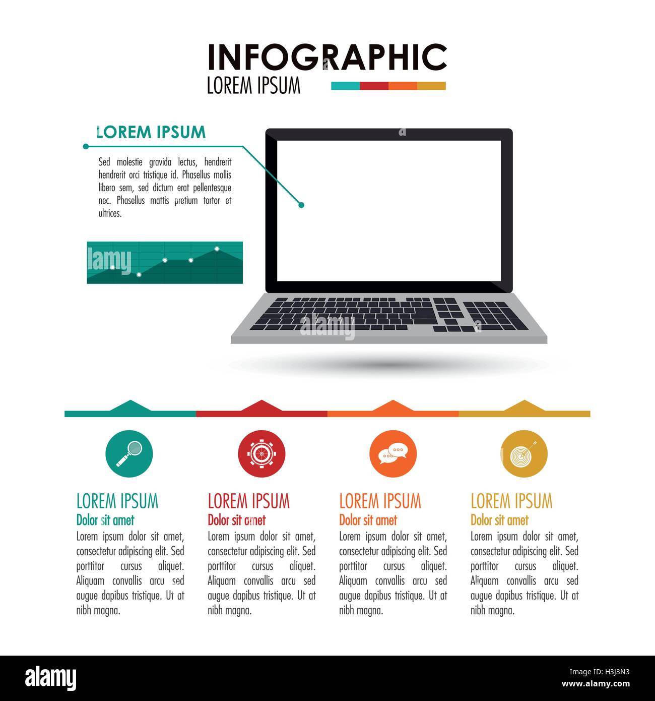 Infographic and laptop design , vector illustration Stock Vector Image ...