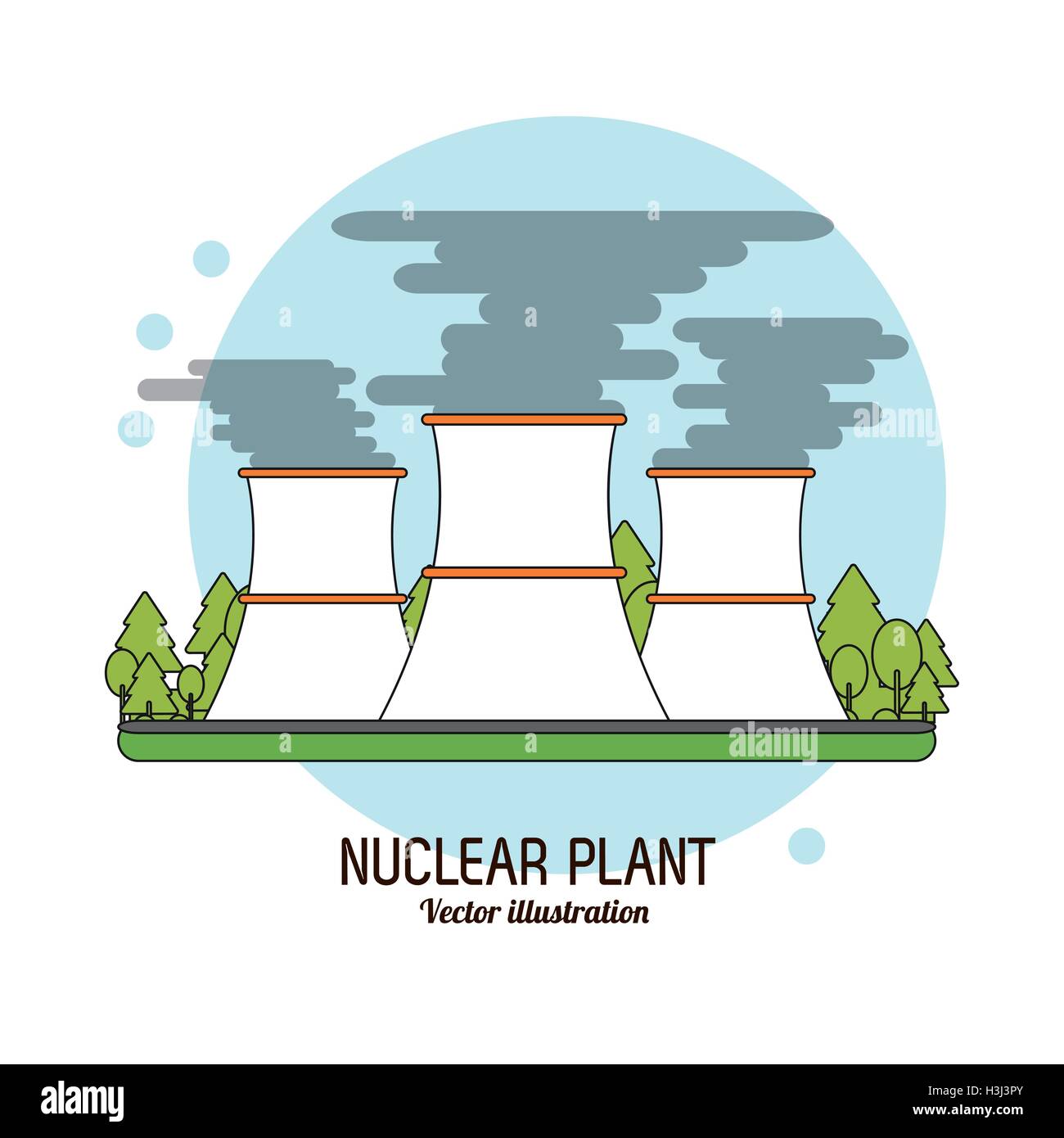 nuclear plant in colorful design, vector illustration Stock Vector ...