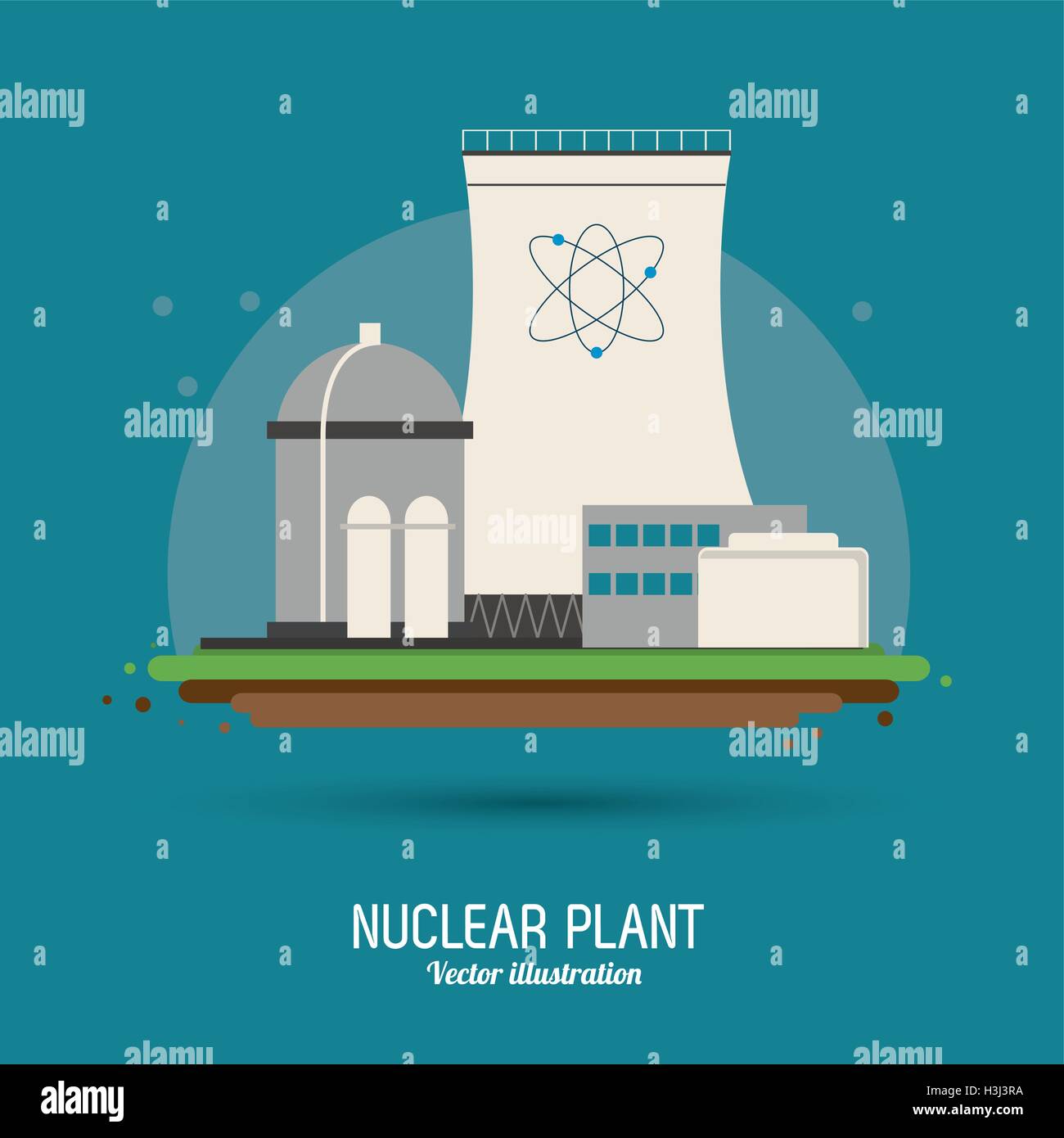 nuclear plant in colorful design, vector illustration Stock Vector ...