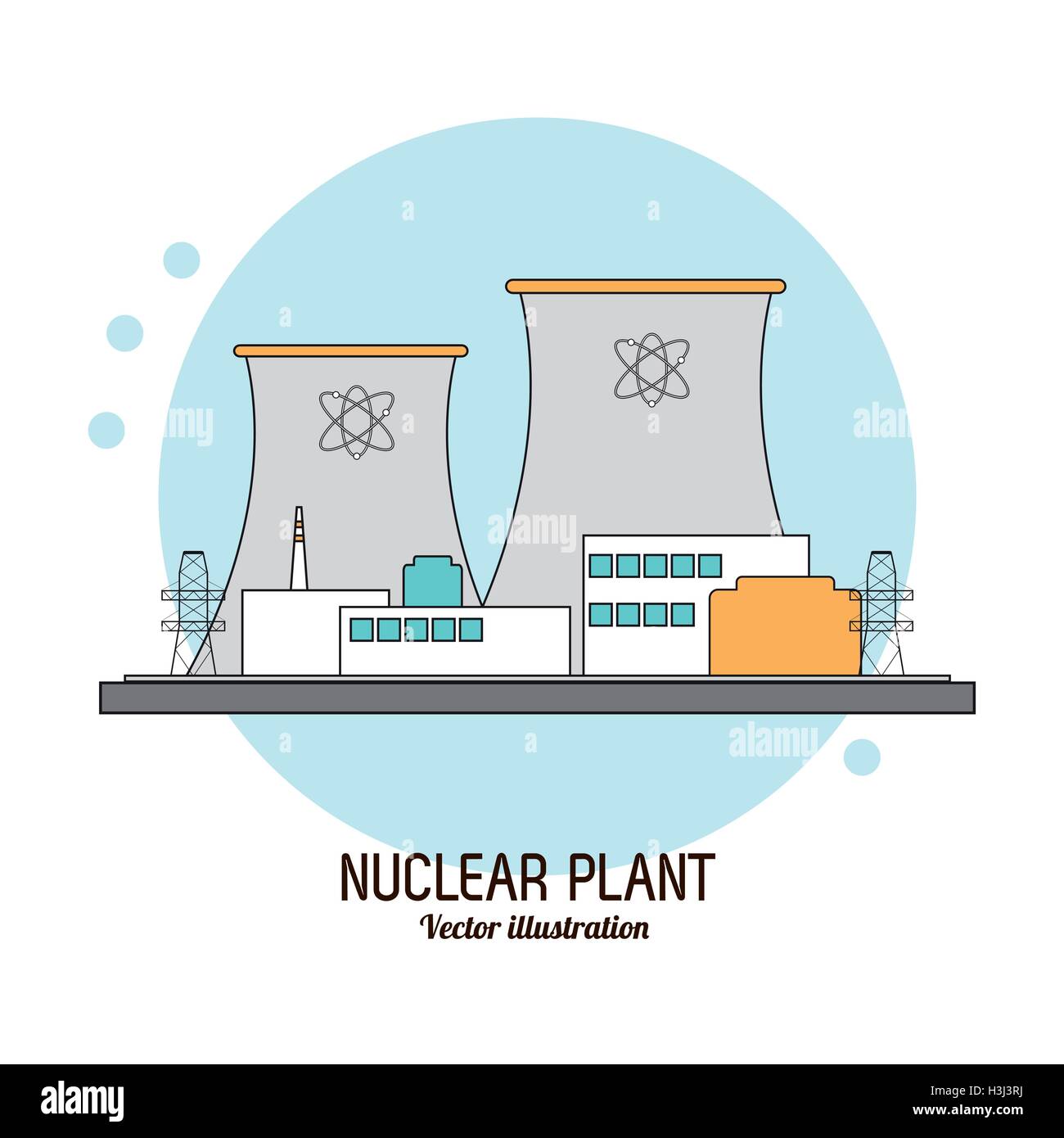nuclear plant in colorful design, vector illustration Stock Vector ...