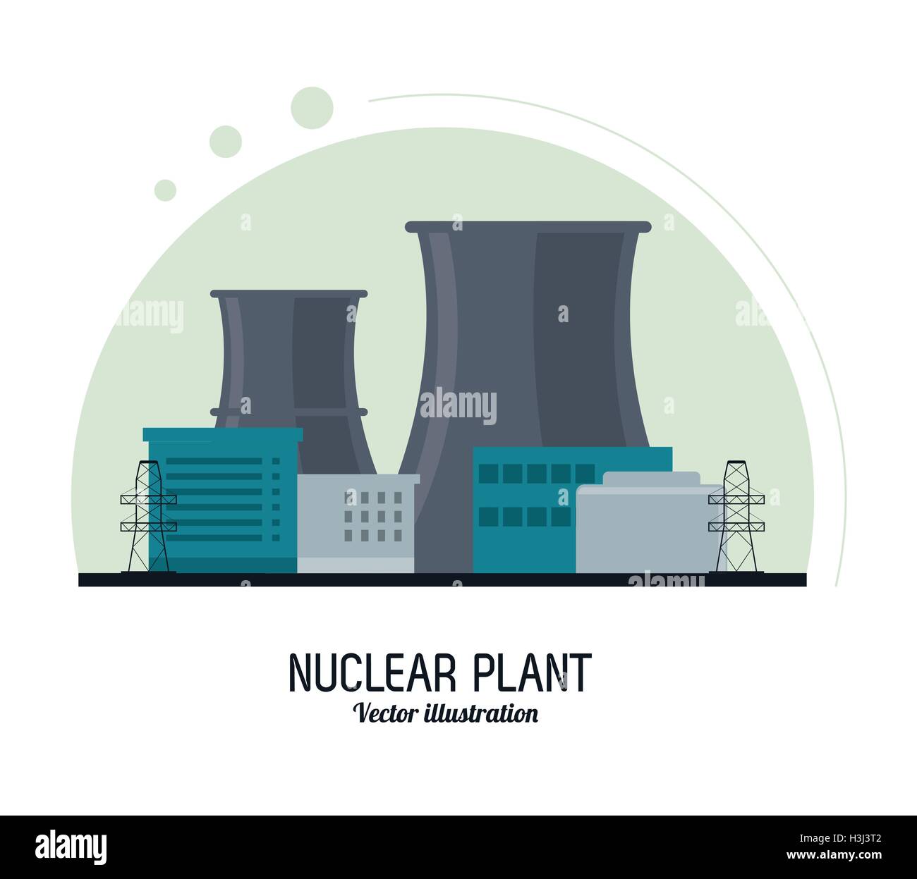 nuclear plant in colorful design, vector illustration Stock Vector ...