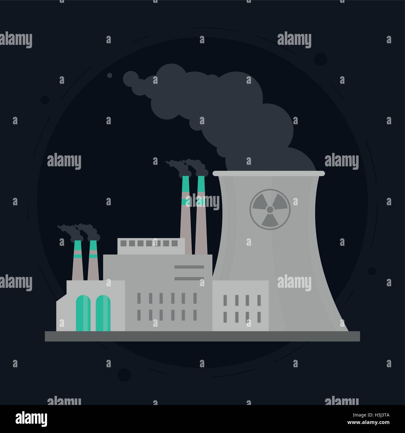 nuclear plant in colorful design, vector illustration Stock Vector ...