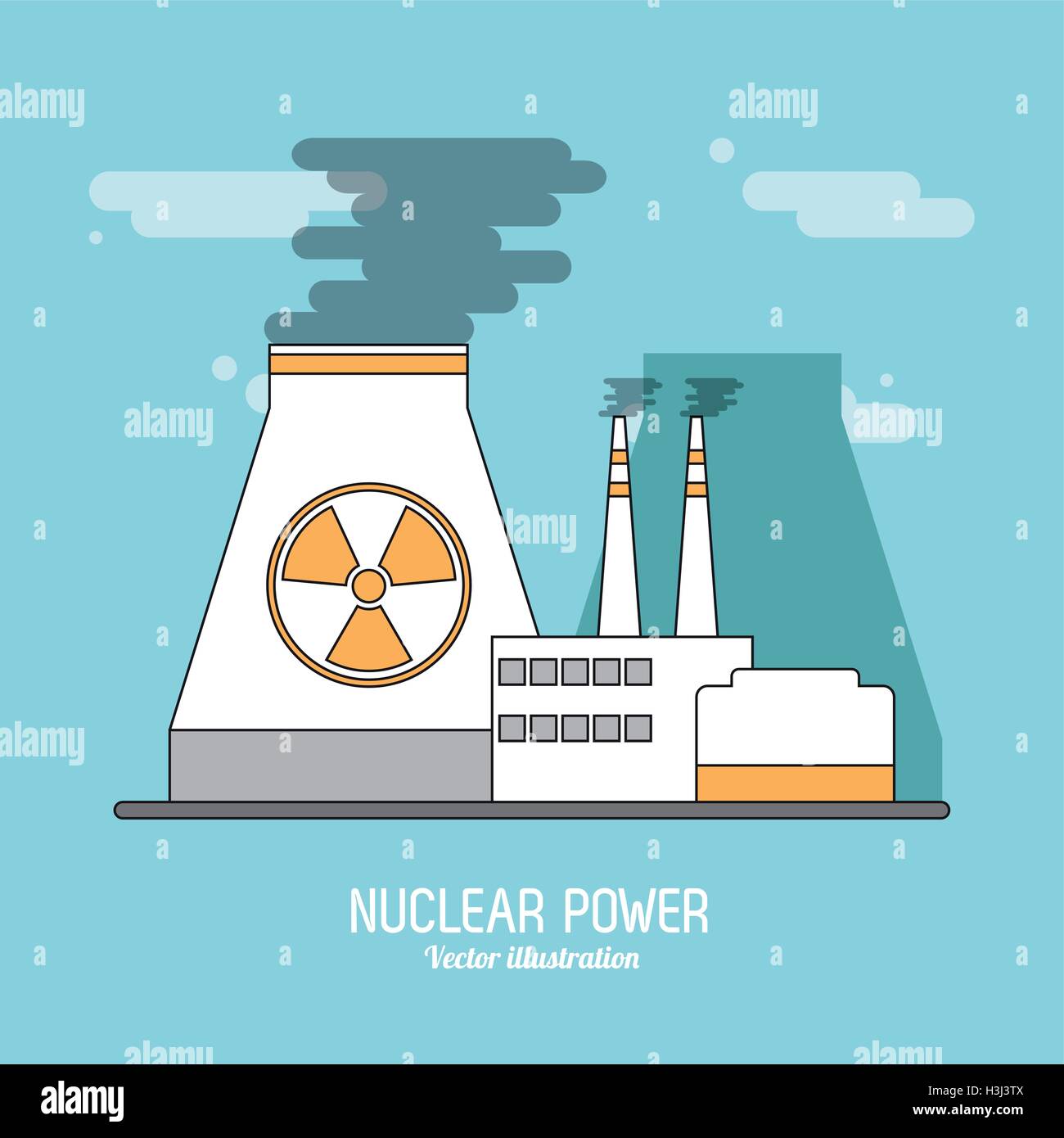 nuclear plant in colorful design, vector illustration Stock Vector ...