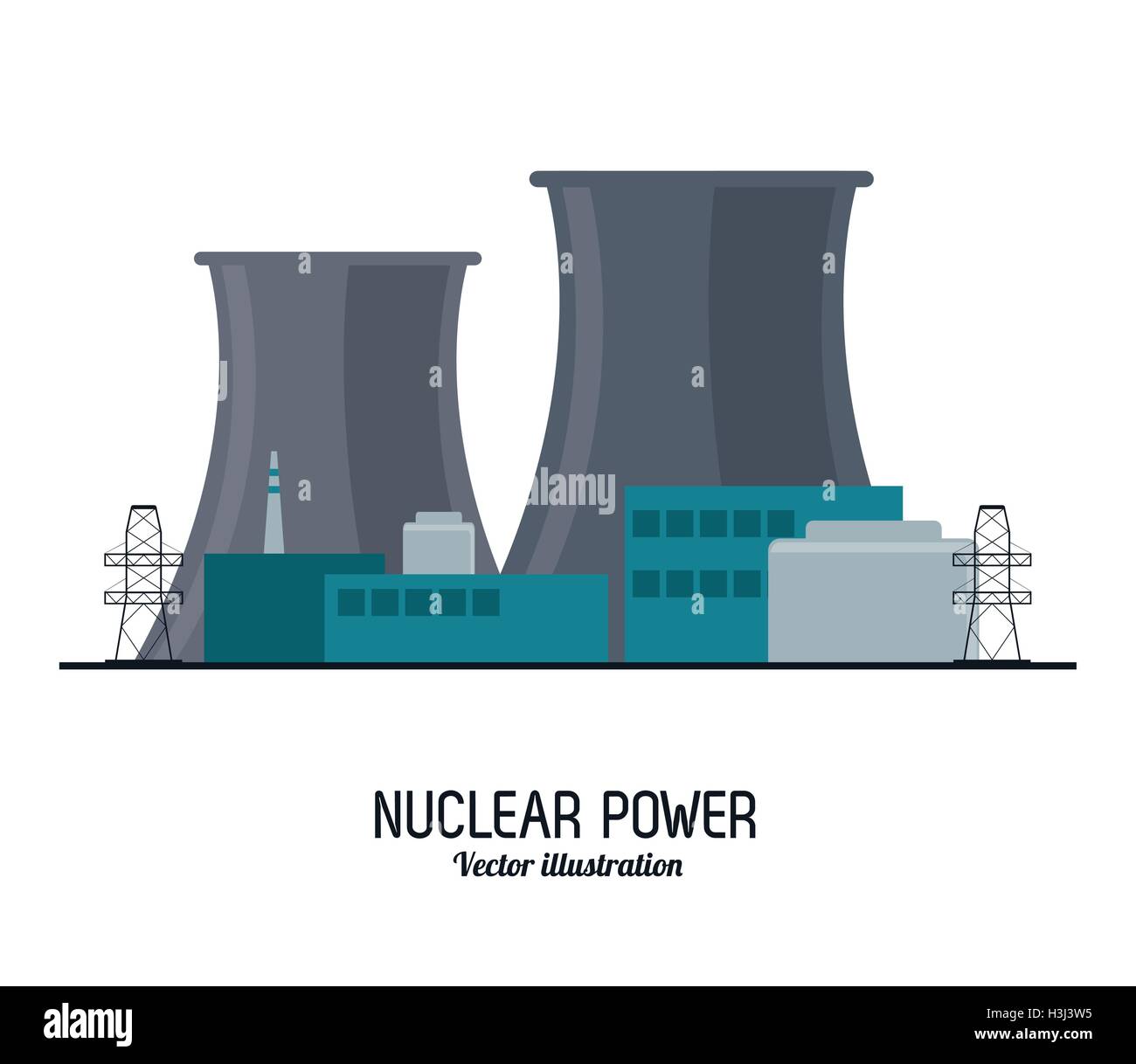 nuclear plant in colorful design, vector illustration Stock Vector ...