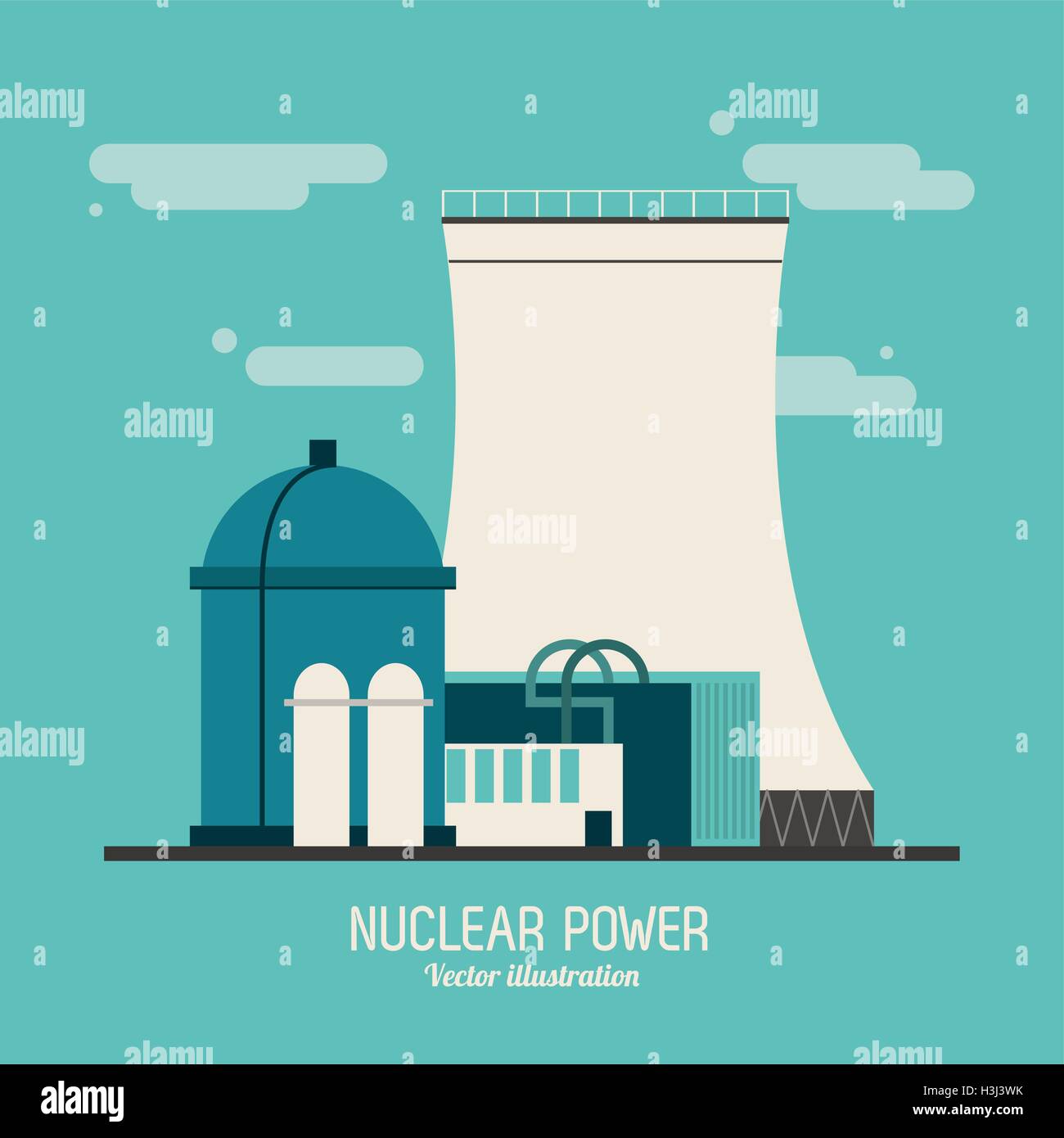 nuclear plant in colorful design, vector illustration Stock Vector ...