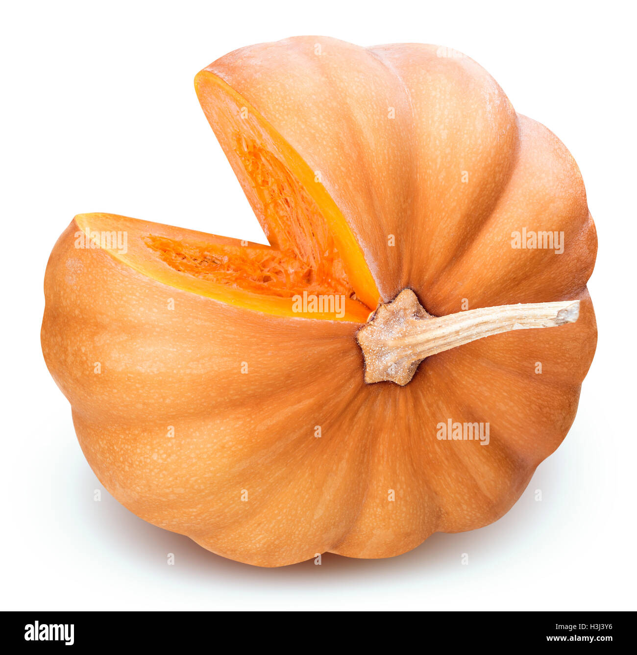 Sliced pumpkin isolated on white background Stock Photo - Alamy