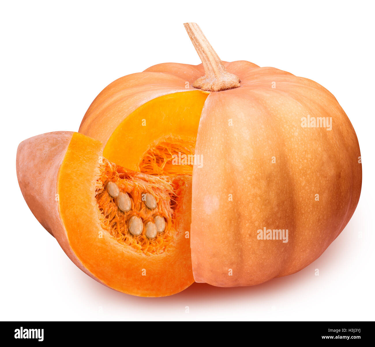 Sliced pumpkin isolated on white background Stock Photo - Alamy