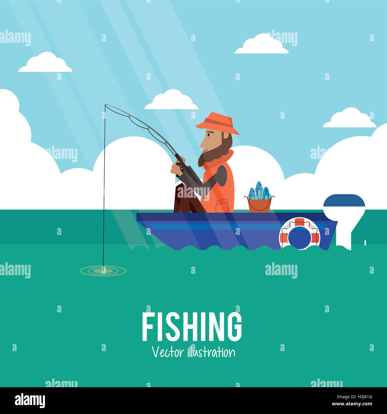Fishing graphic design Stock Vector Image & Art - Alamy