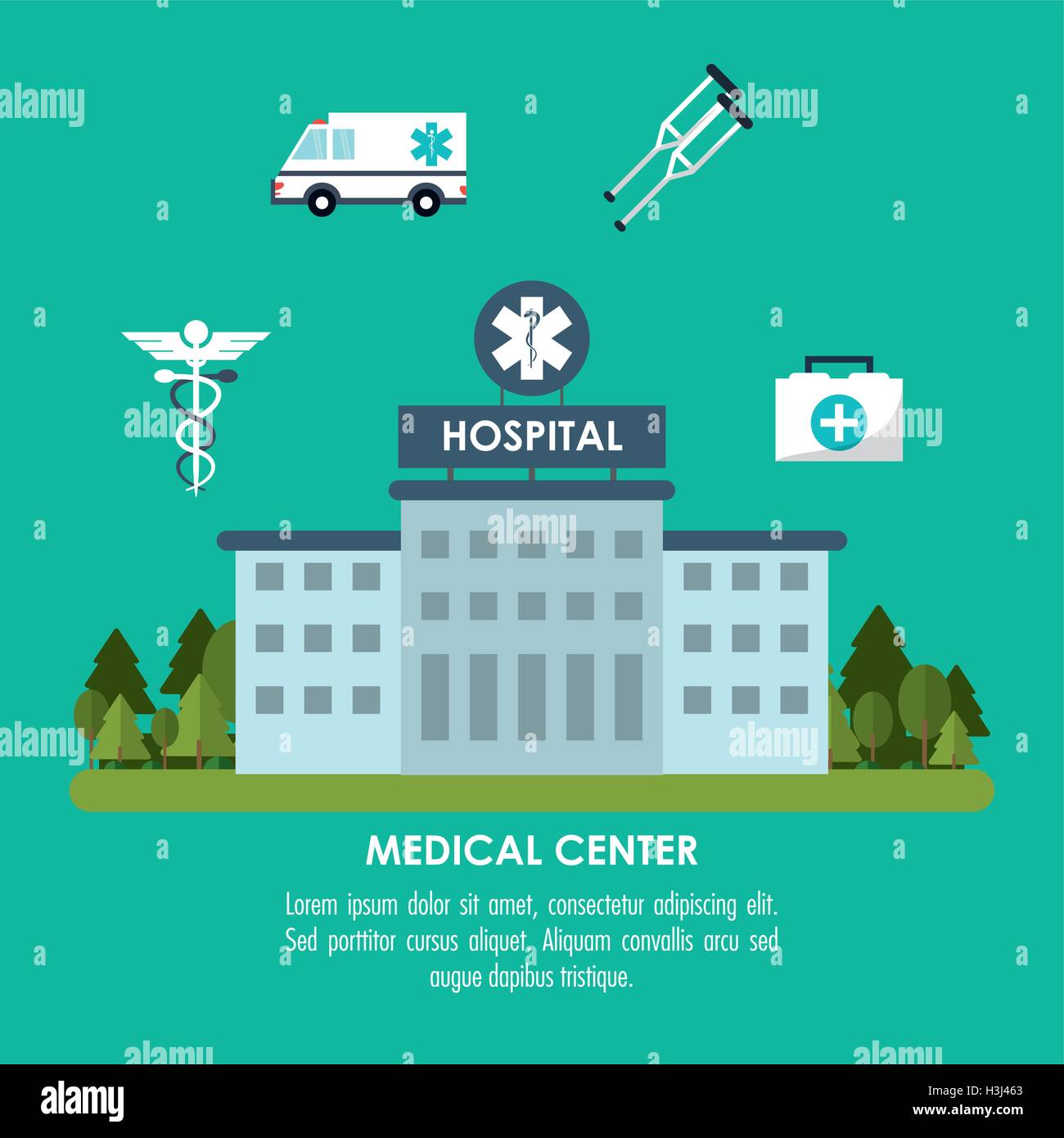 Medical center illustration , vector illustration Stock Vector Image ...