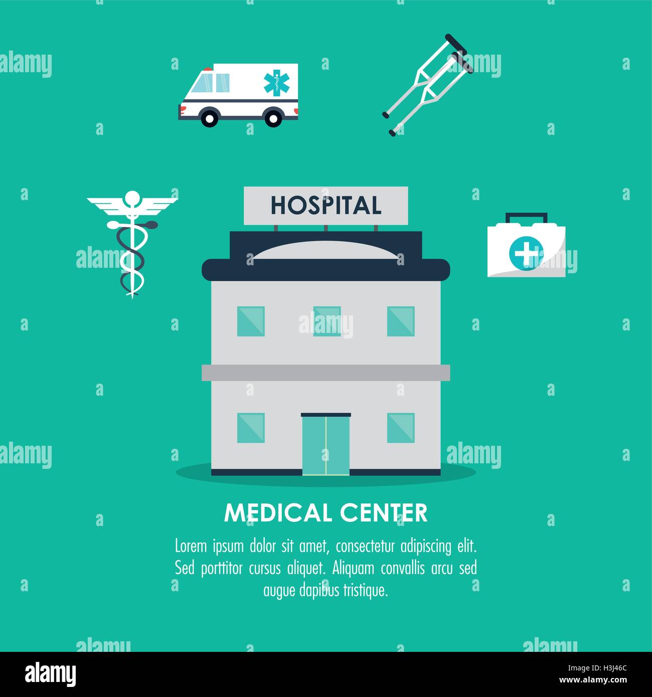 Medical center illustration , vector illustration Stock Vector Image ...