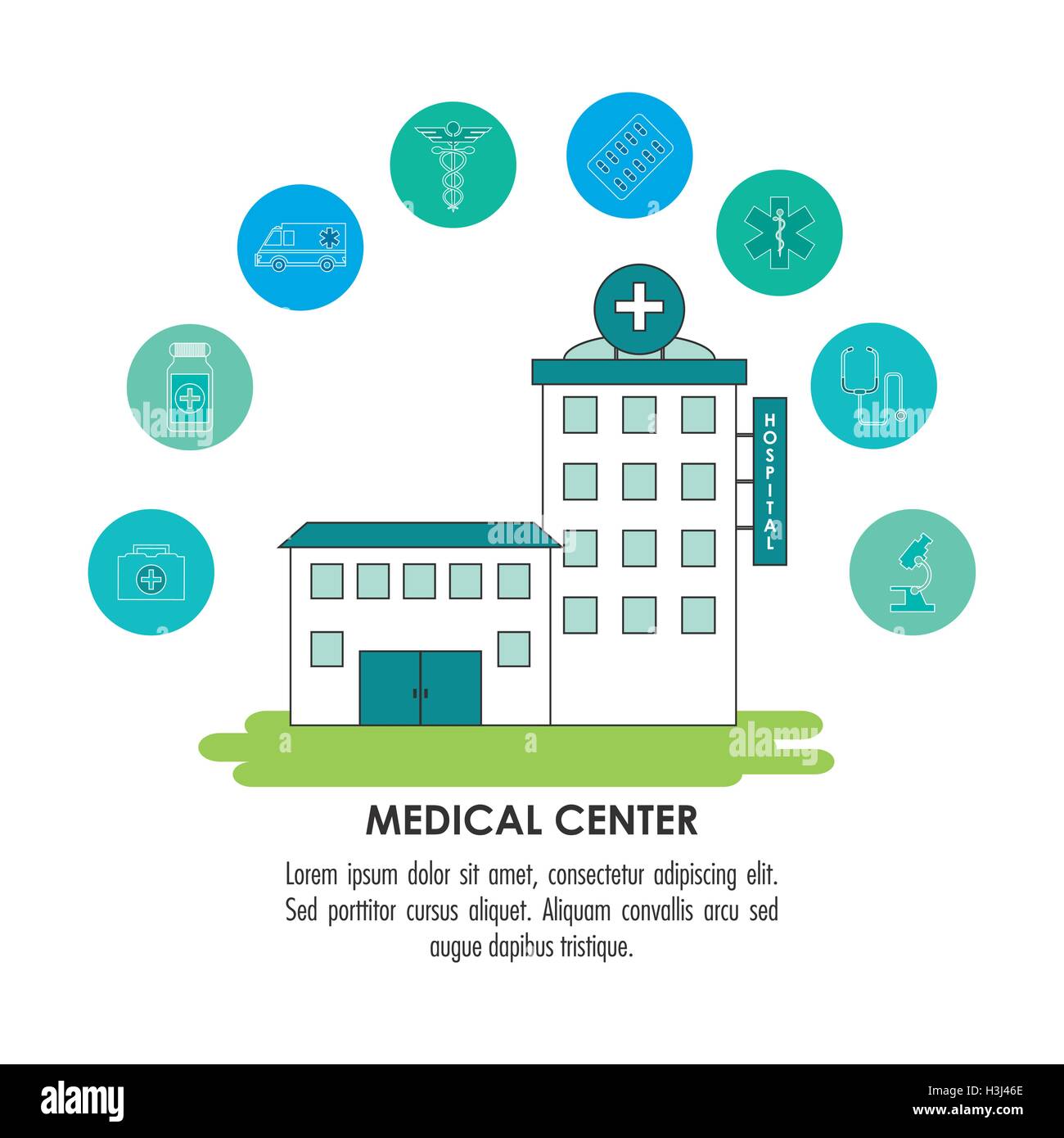 Medical center illustration , vector illustration Stock Vector Image ...