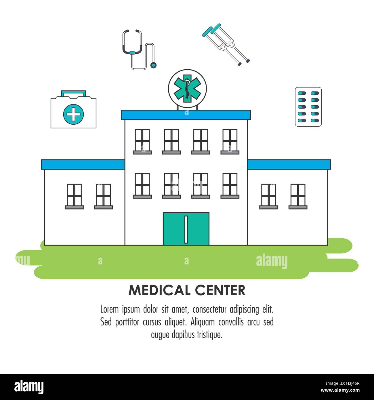 Medical center illustration , vector illustration Stock Vector Image ...