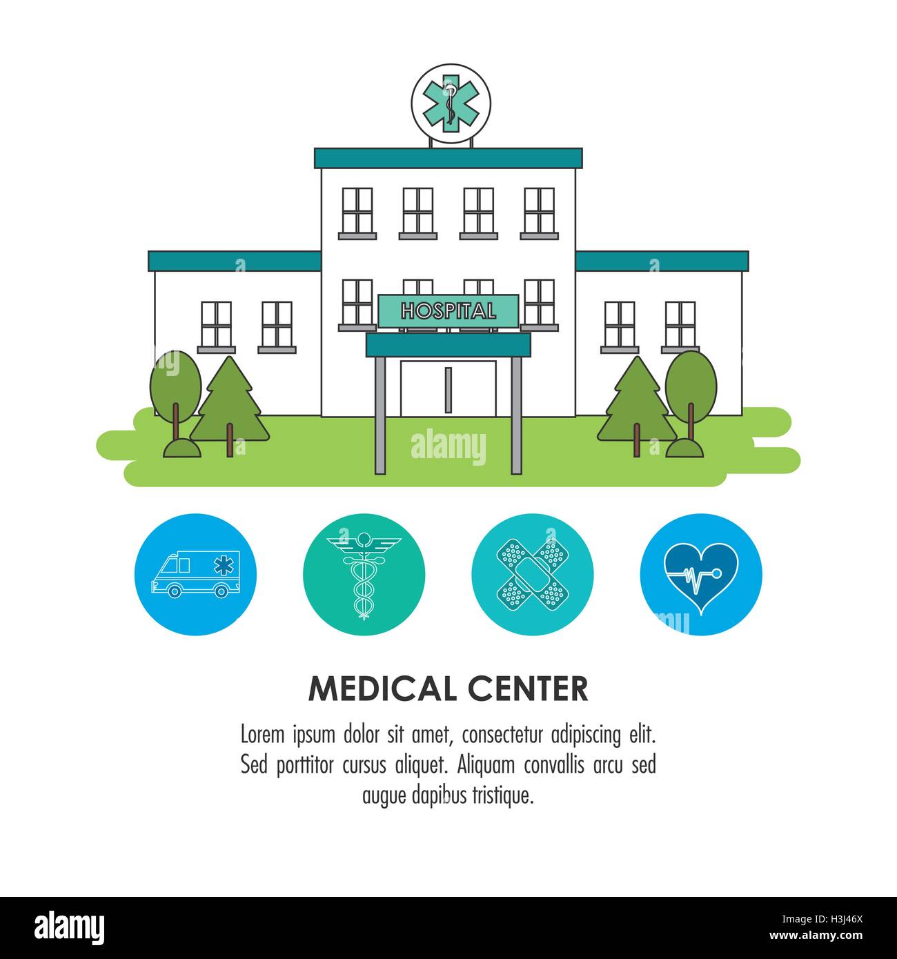 Medical center illustration , vector illustration Stock Vector Image ...
