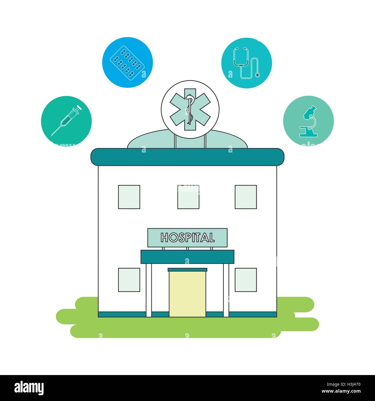Medical center illustration , vector illustration Stock Vector Image ...