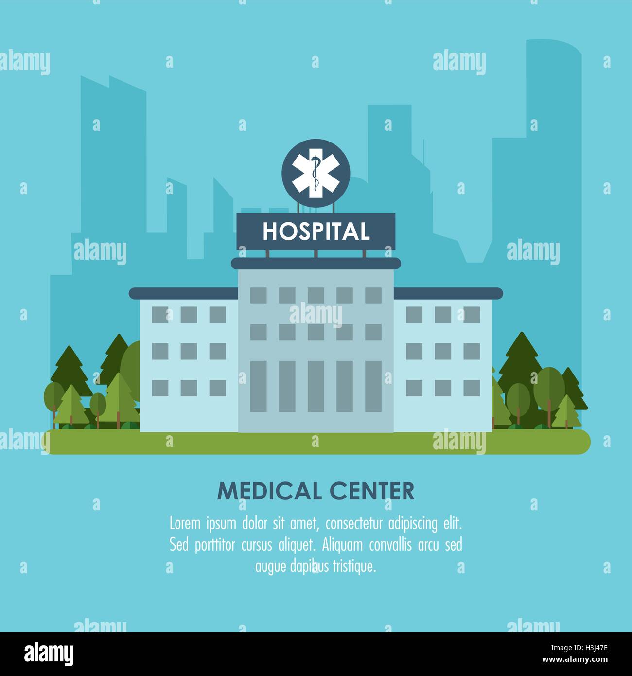 Medical center illustration , vector illustration Stock Vector Image ...