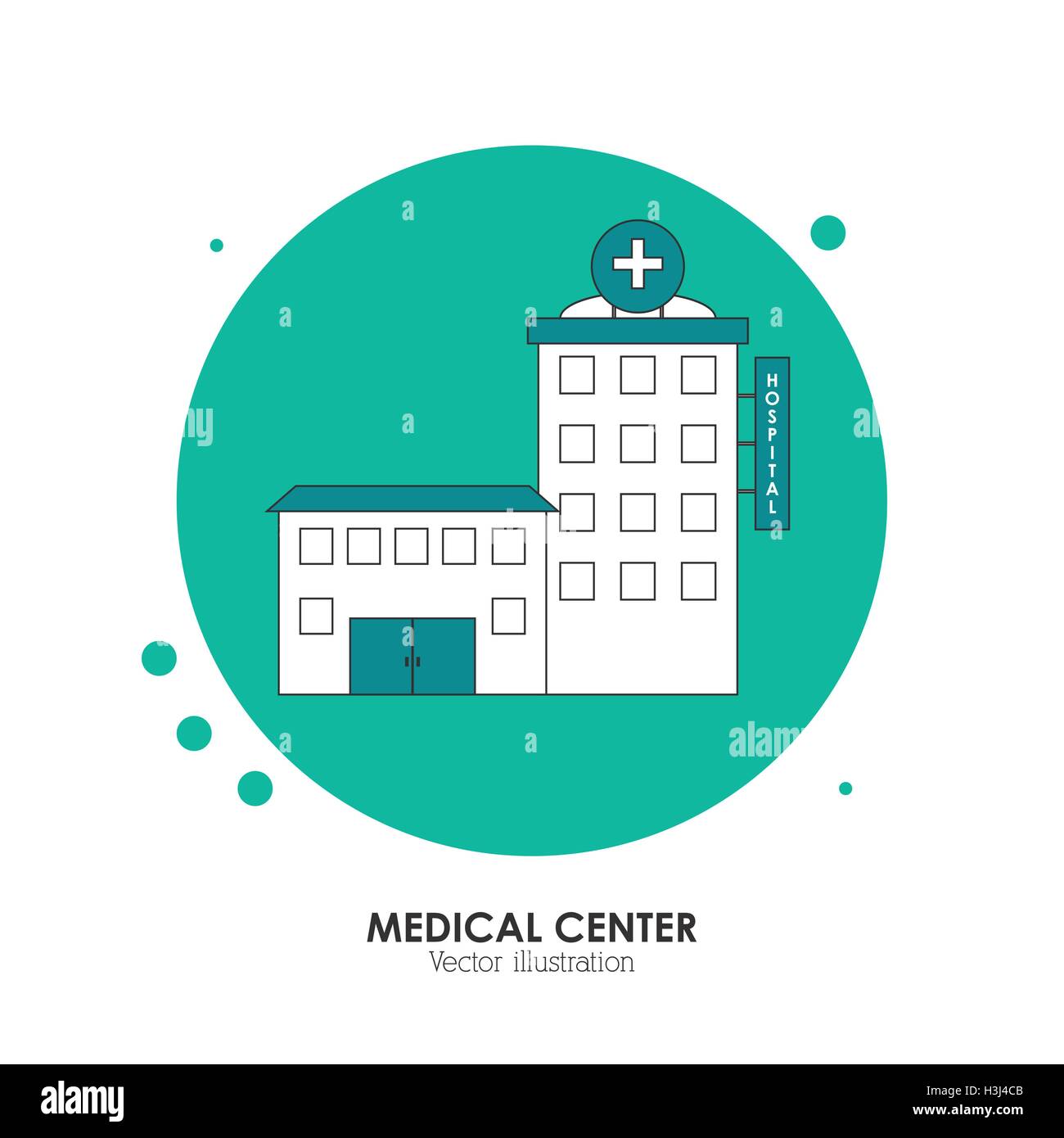 Medical center design. Hospital illustration. white background Stock ...