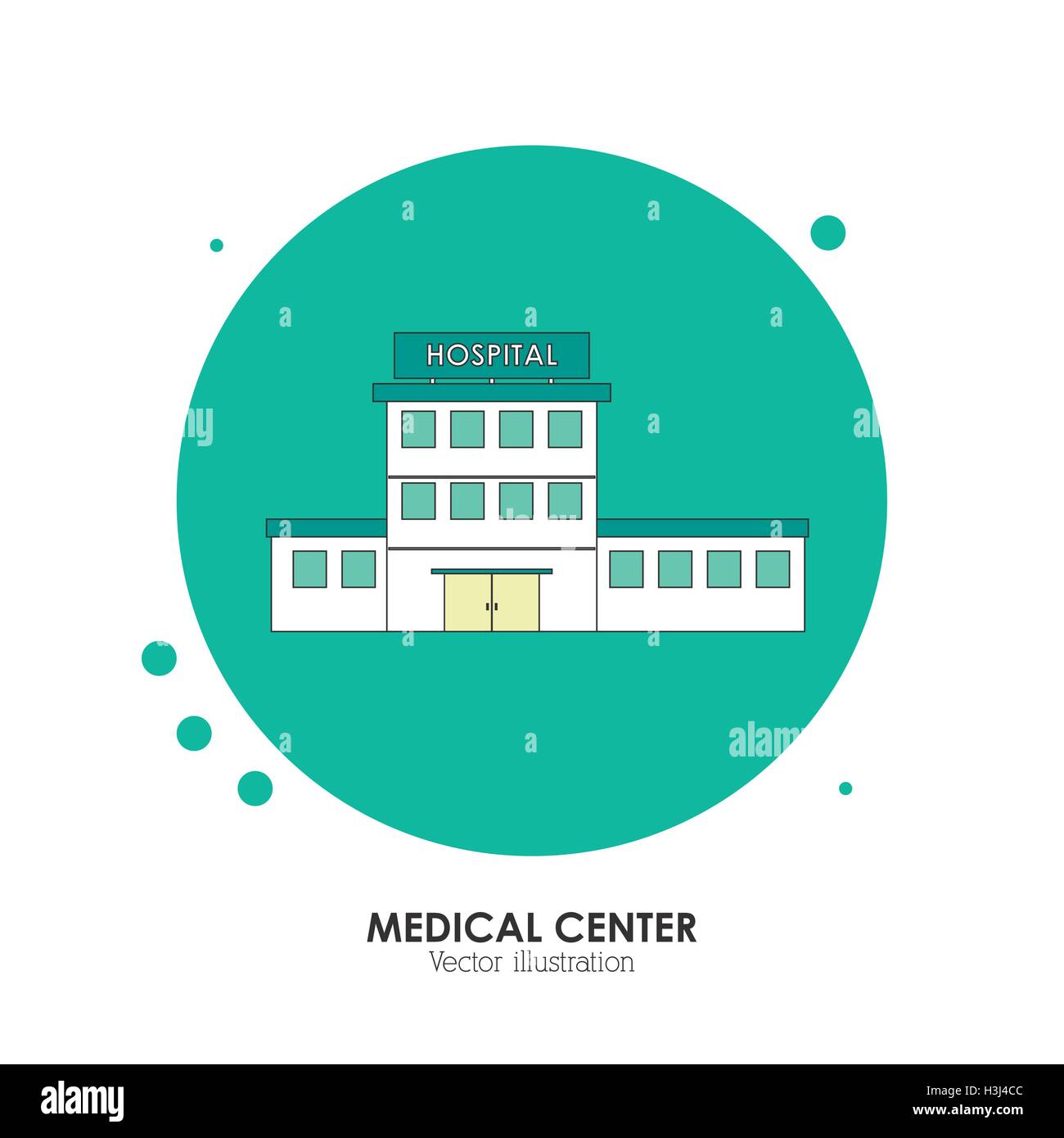 Medical center design. Hospital illustration. white background Stock ...