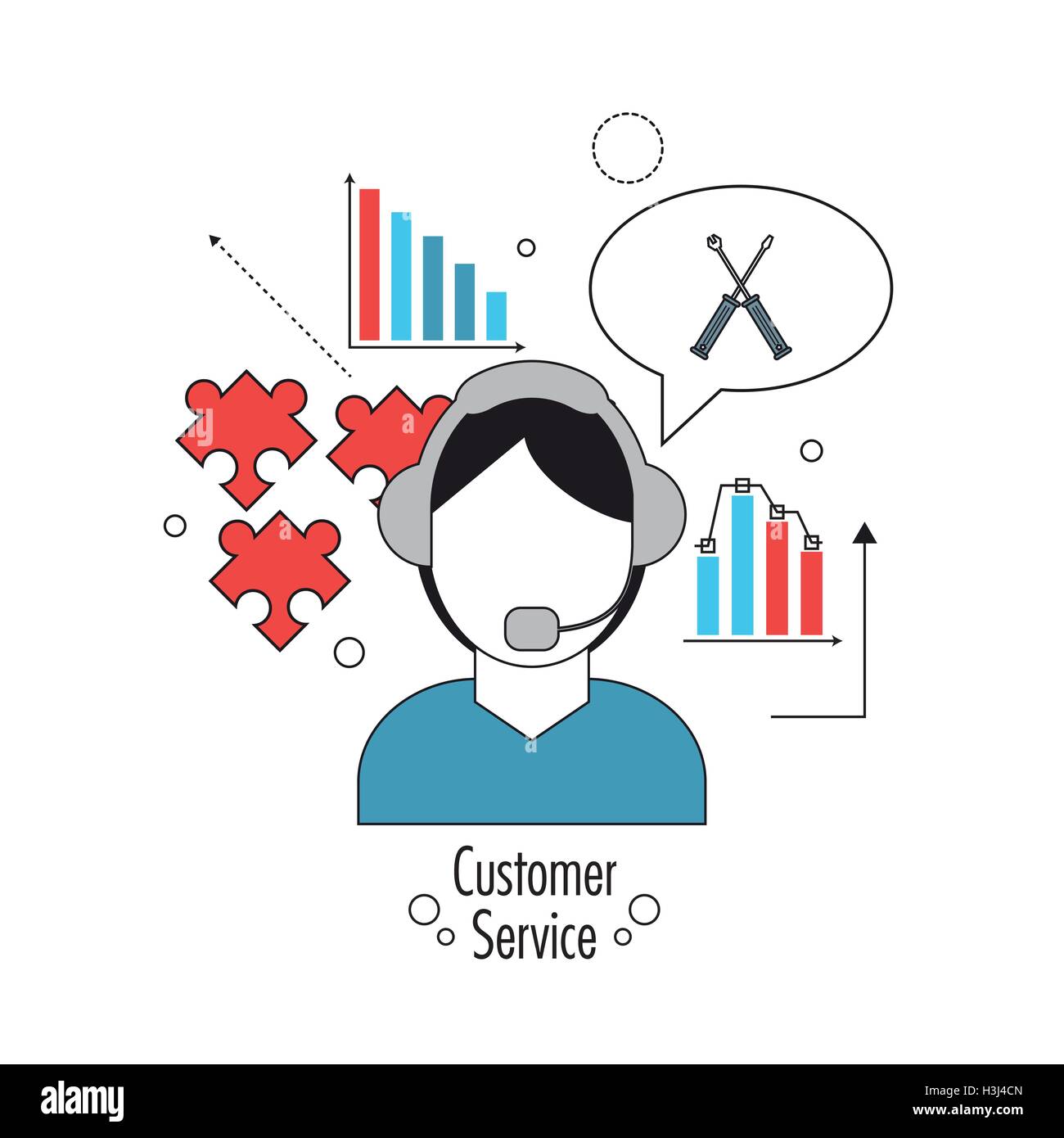 Flat illustration about customer service design Stock Vector Image ...