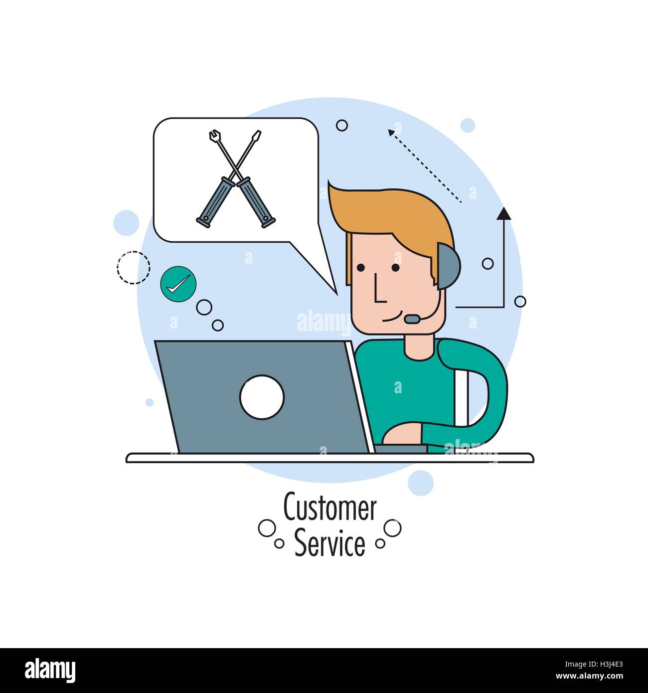 Flat illustration about customer service design Stock Vector Image ...