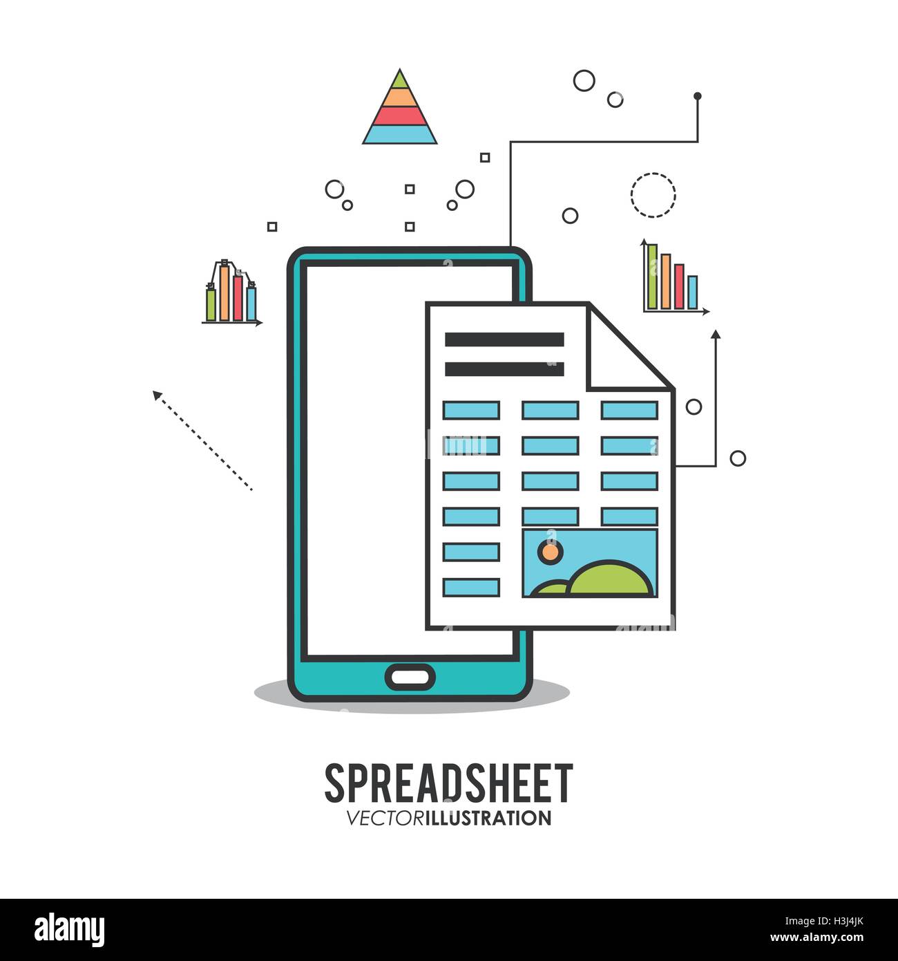 Spreadsheet design, business and infographic concept Stock Vector Image ...