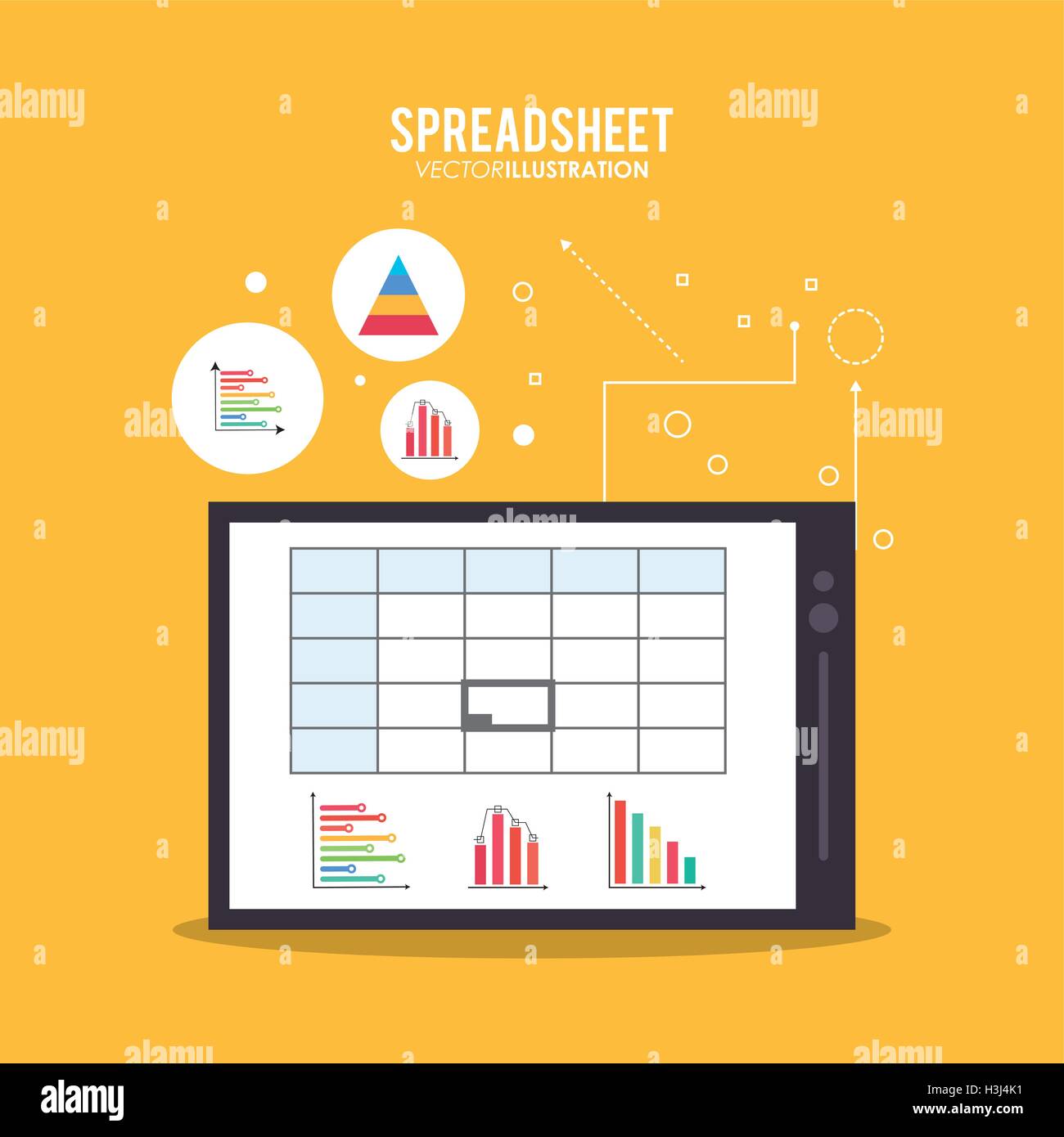 Spreadsheet design, business and infographic concept Stock Vector Image ...