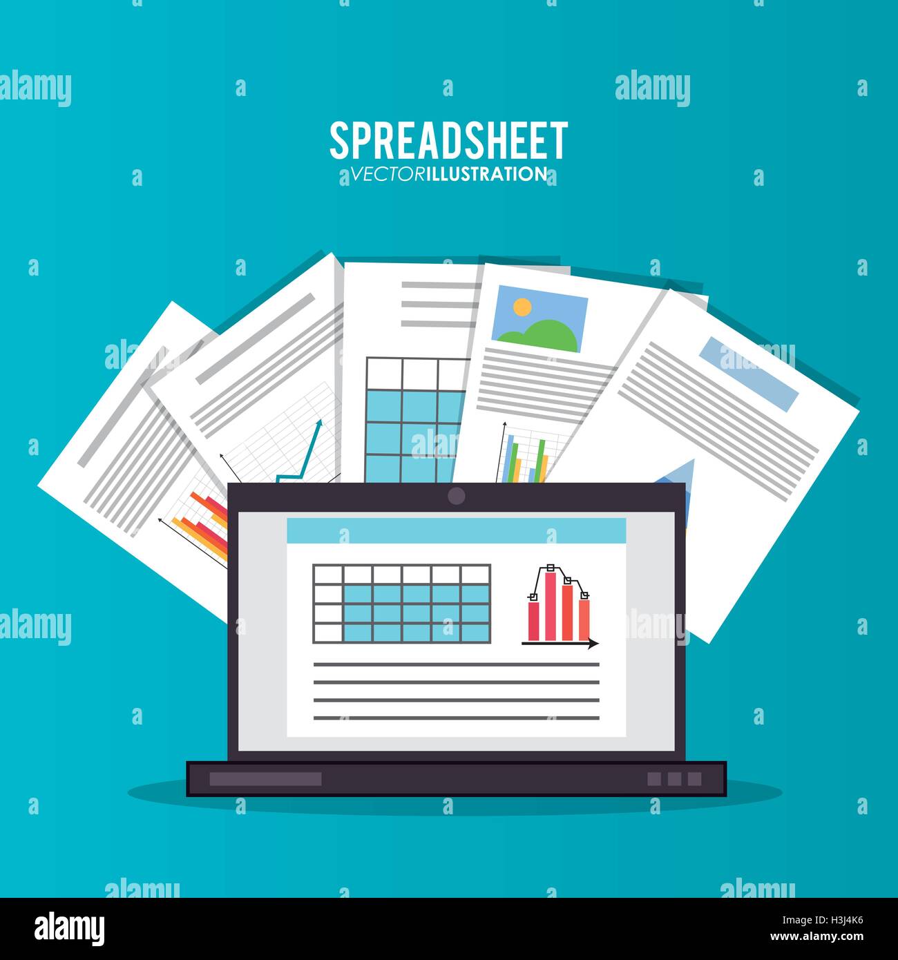 Spreadsheet design, business and infographic concept Stock Vector Image ...