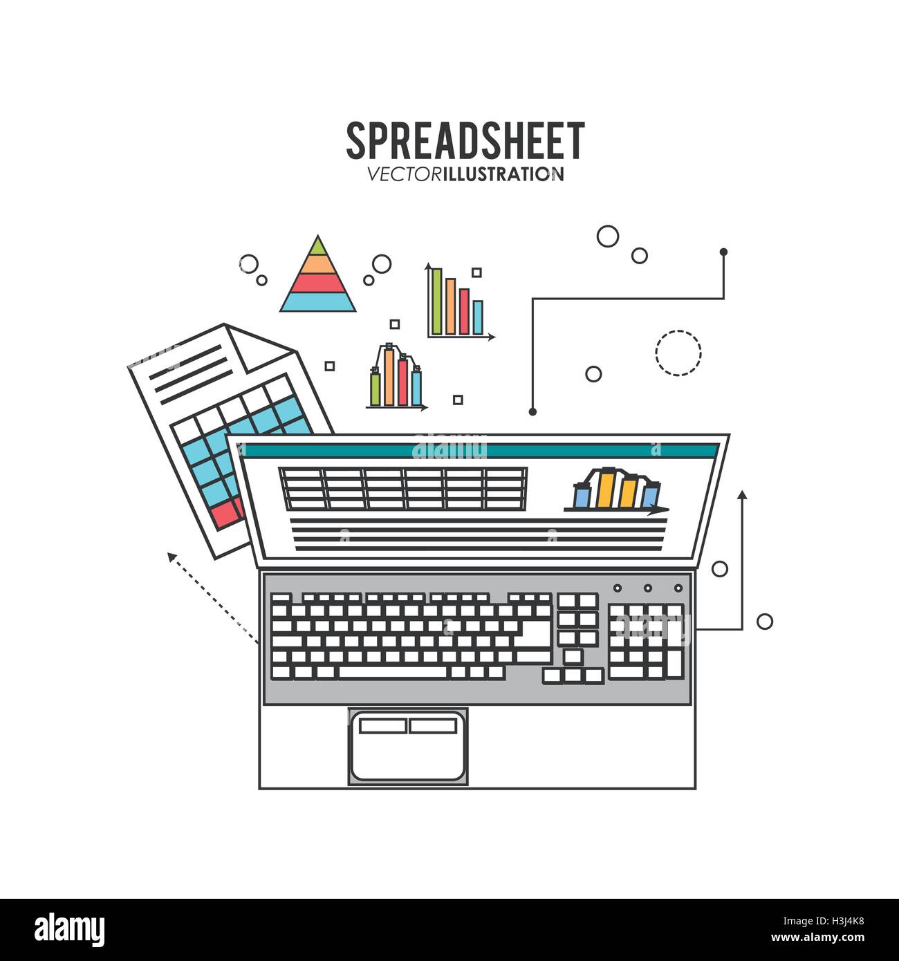 Spreadsheet design, business and infographic concept Stock Vector Image ...