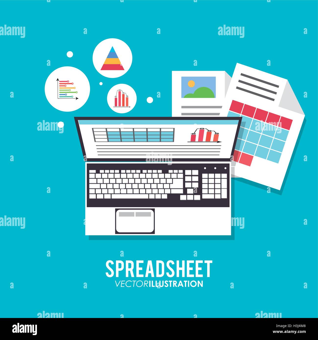 Spreadsheet design, business and infographic concept Stock Vector Image ...