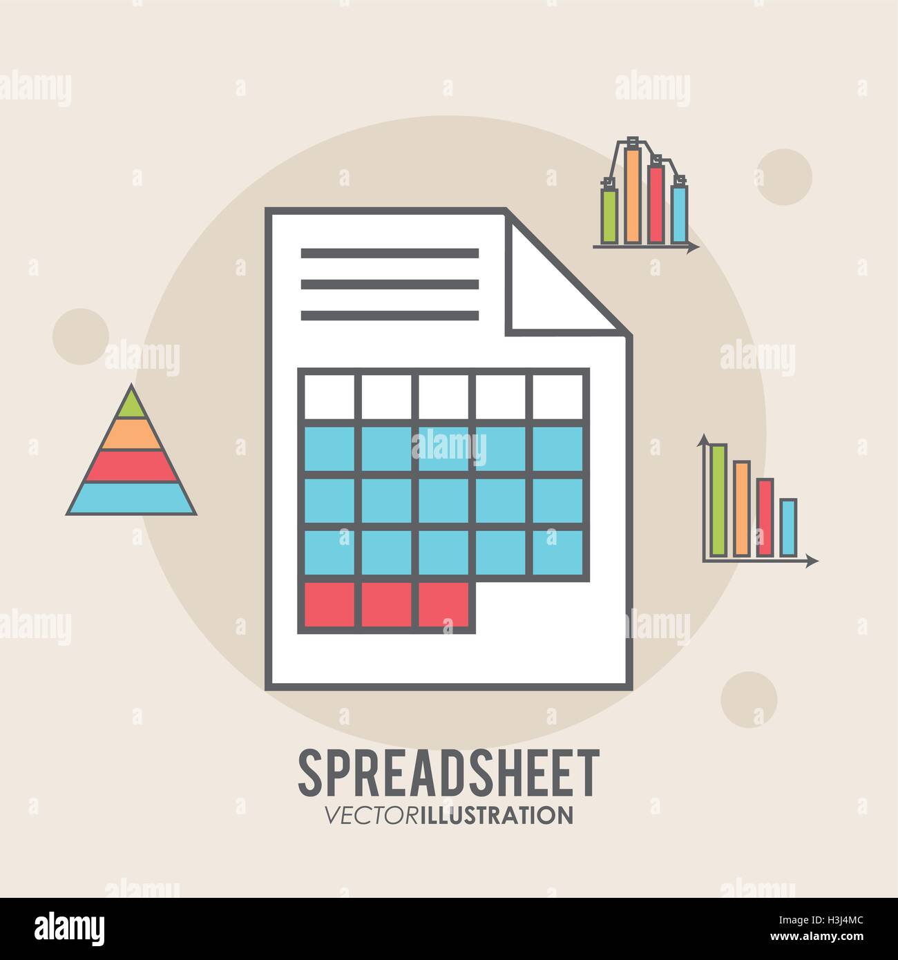 Spreadsheet design, business and infographic concept Stock Vector Image ...