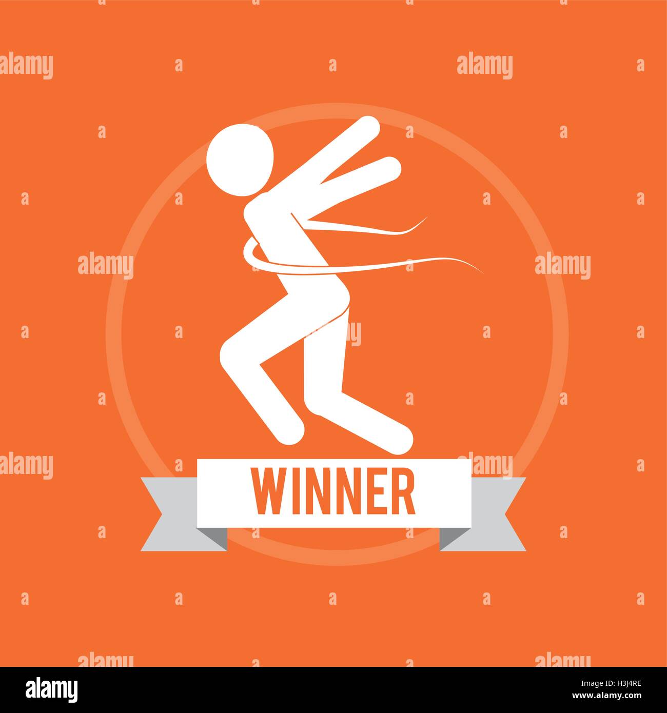 Running design. fitness concept. orange background Stock Vector Image ...