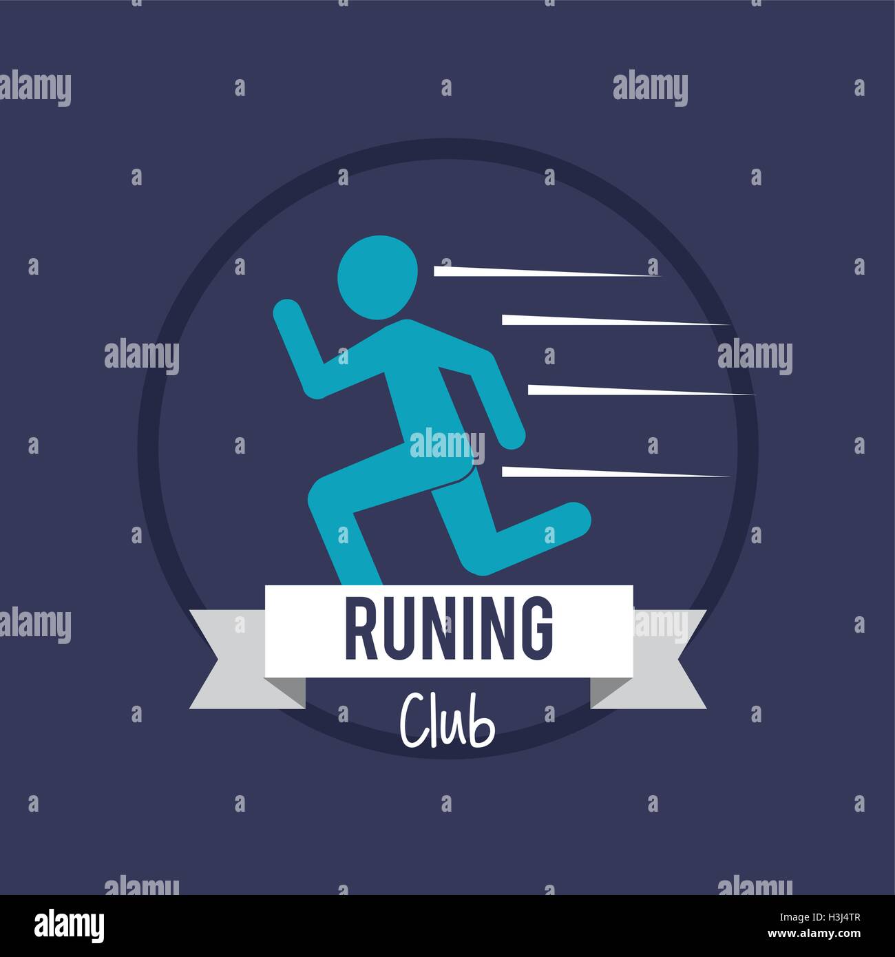 Running design. fitness concept. blue background Stock Vector Image ...