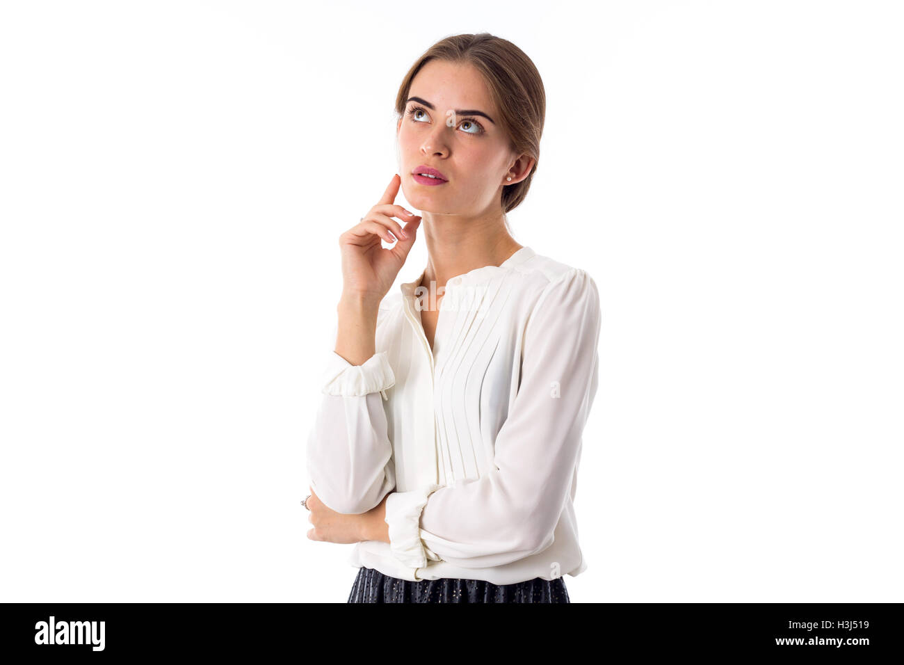 Beautiful adult female thinking hi-res stock photography and images - Alamy