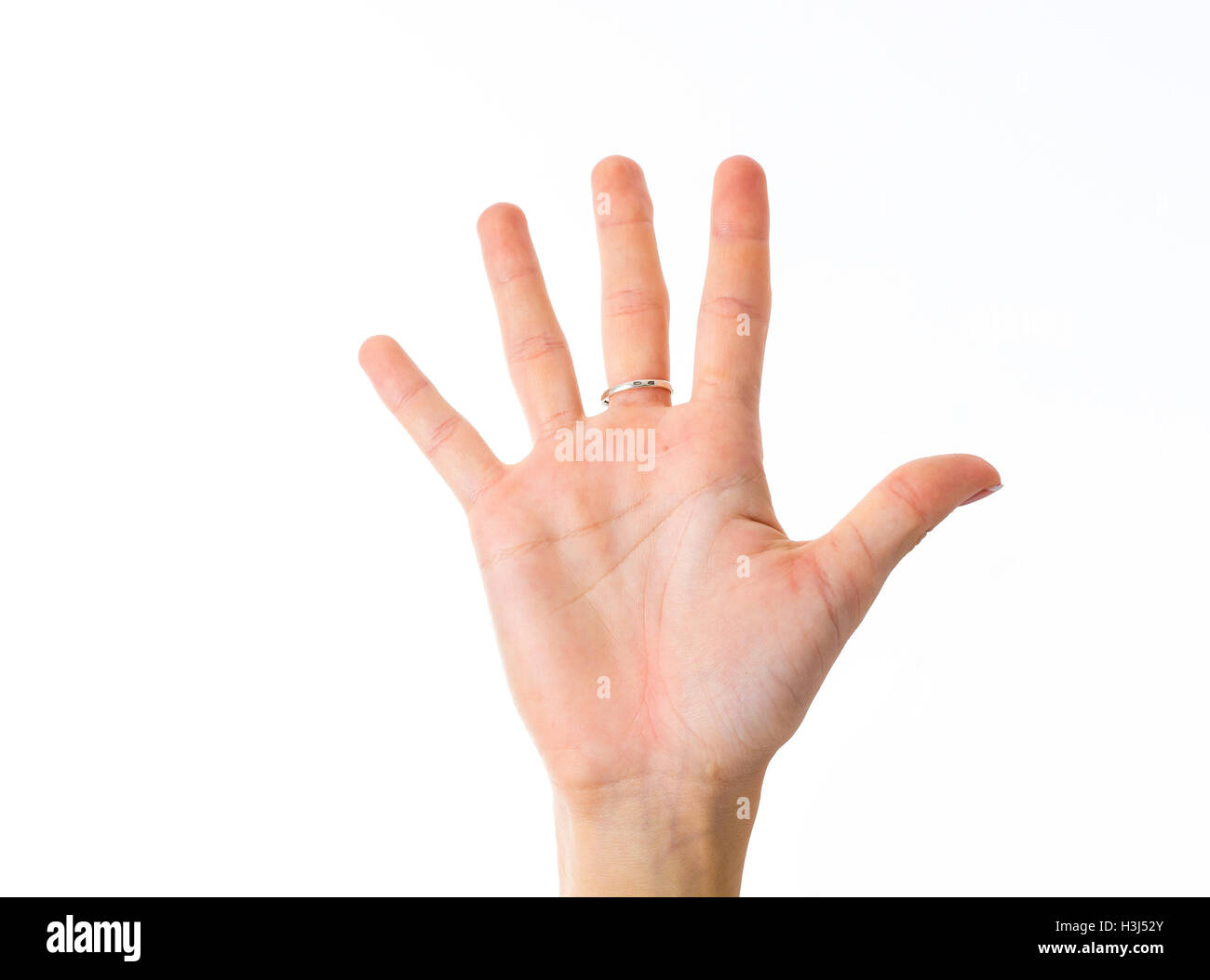 Hand showing five fingers Stock Photo - Alamy