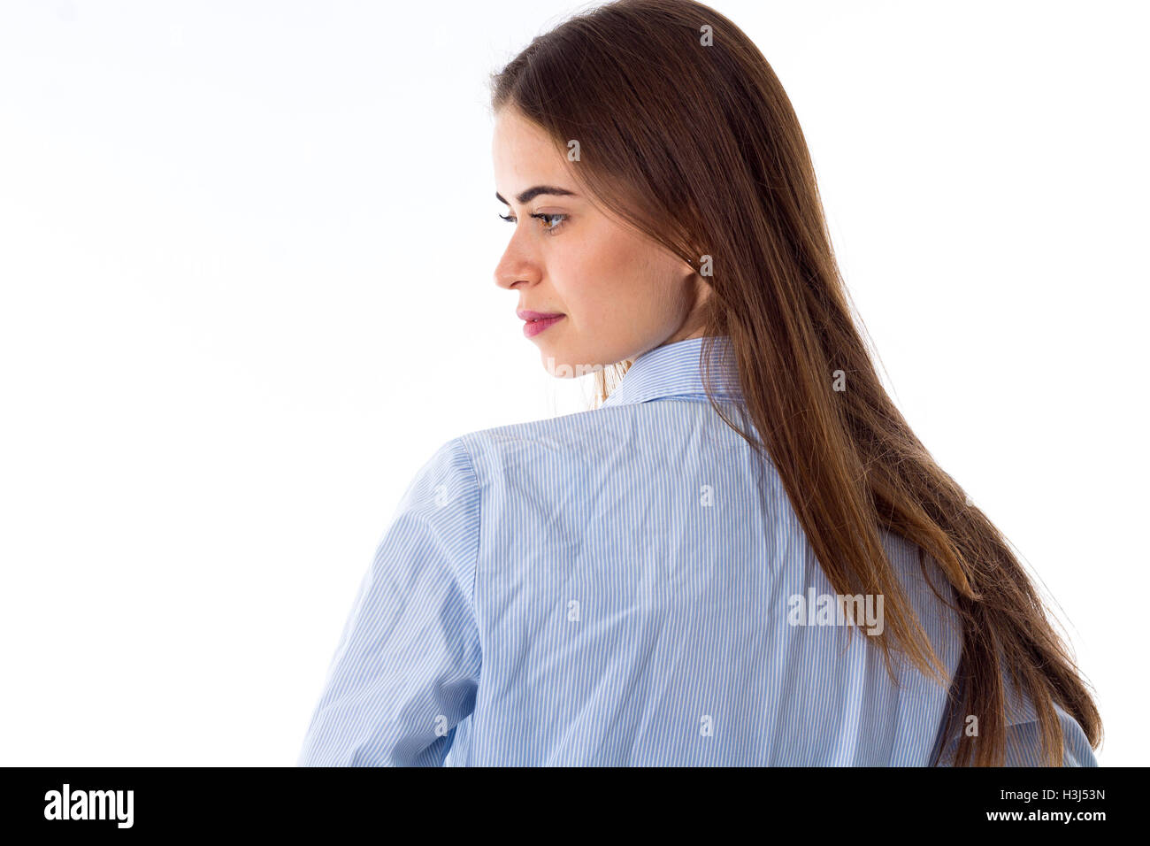 Woman standing backside Stock Photo - Alamy